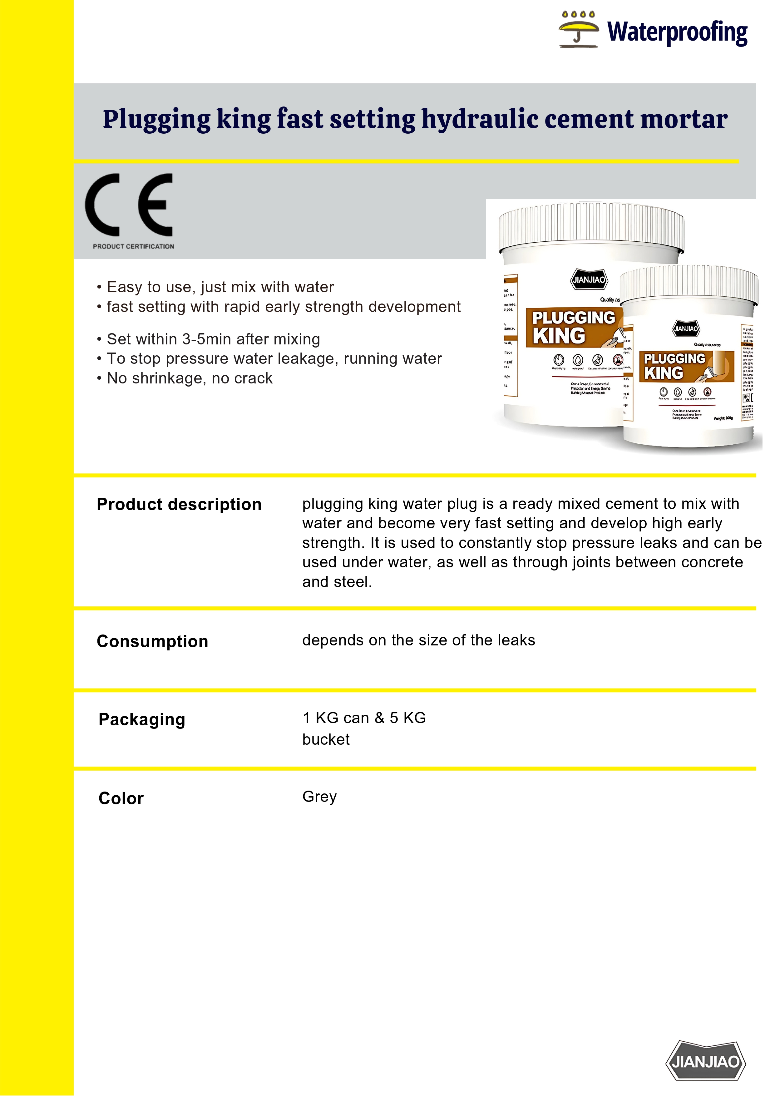 Hydraulic cement construction grout 1Kg
